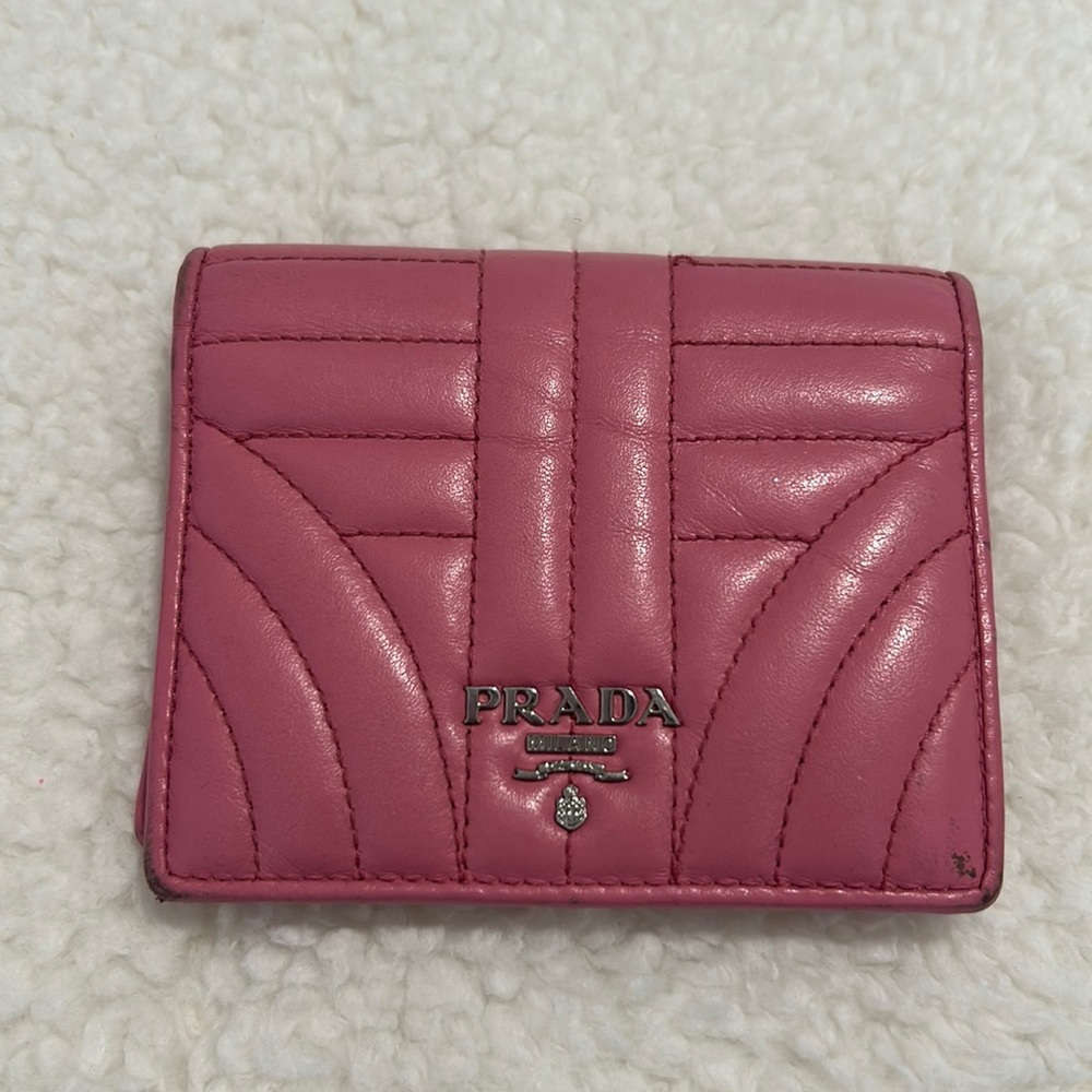 100% Authentic Pink Prada Diagramme Wallet - Gem